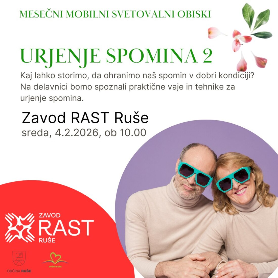 Mesečni mobilni svetovalni obiski - Urjenje spomina 2 - ruse.si